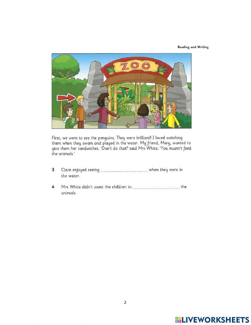 Movers Part 5 Reading and Writing online exercise for | Live Worksheets