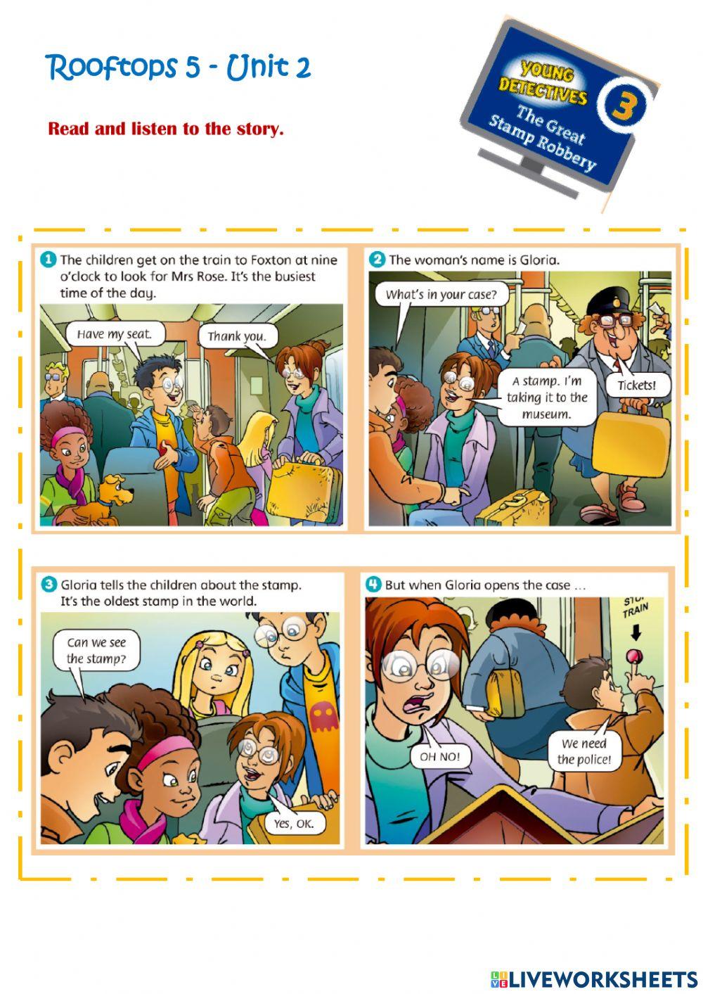 Rooftops 5 - unit 2 - Young Detectives - Episode 3 worksheet | Live Worksheets