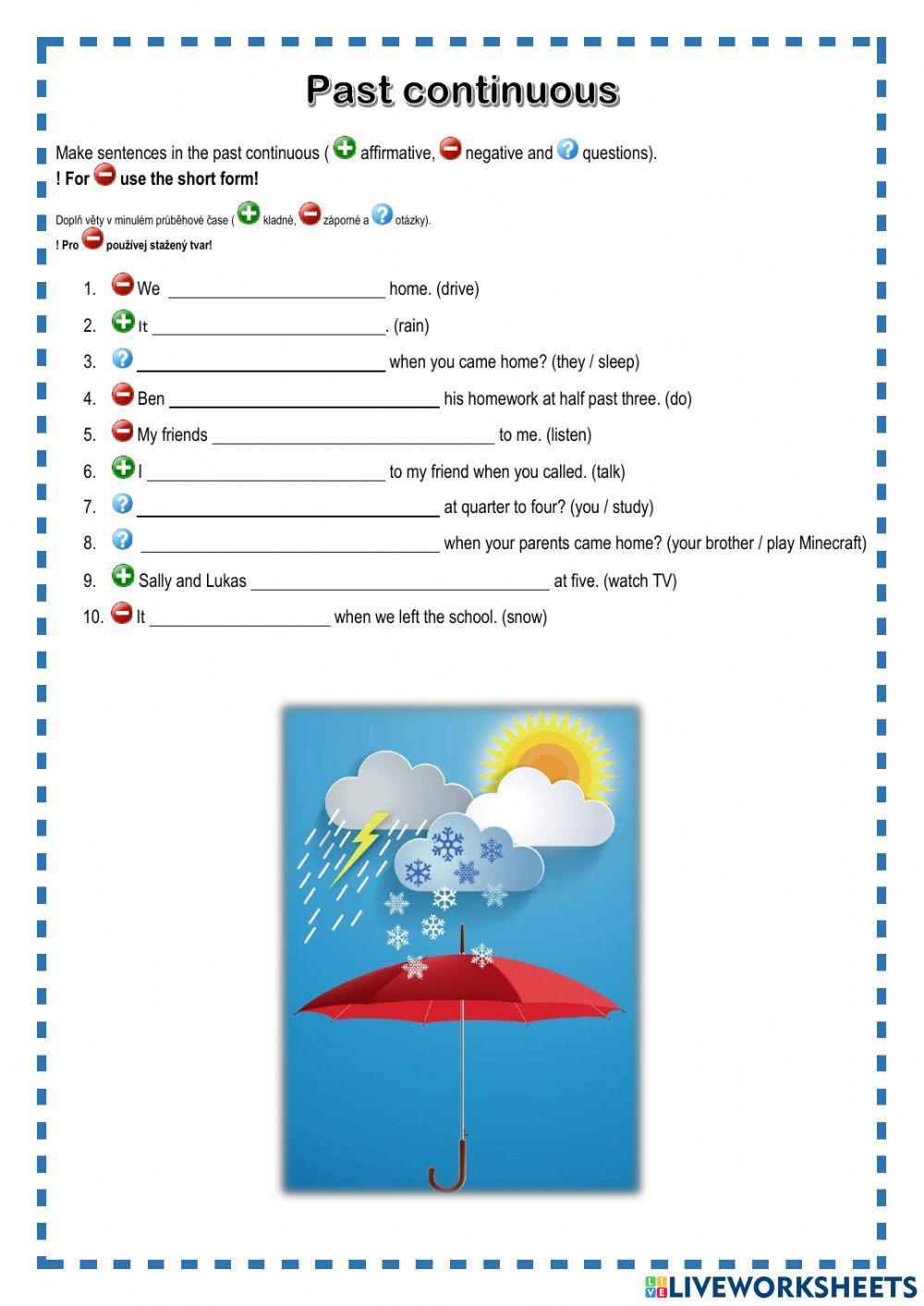 Past continuous | Marie Trundová | Live Worksheets