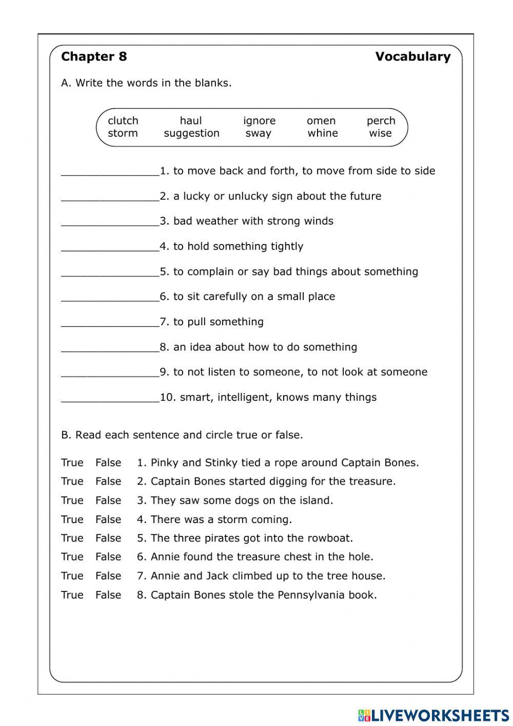 Magic tree house 04-ch 08 online exercise for | Live Worksheets