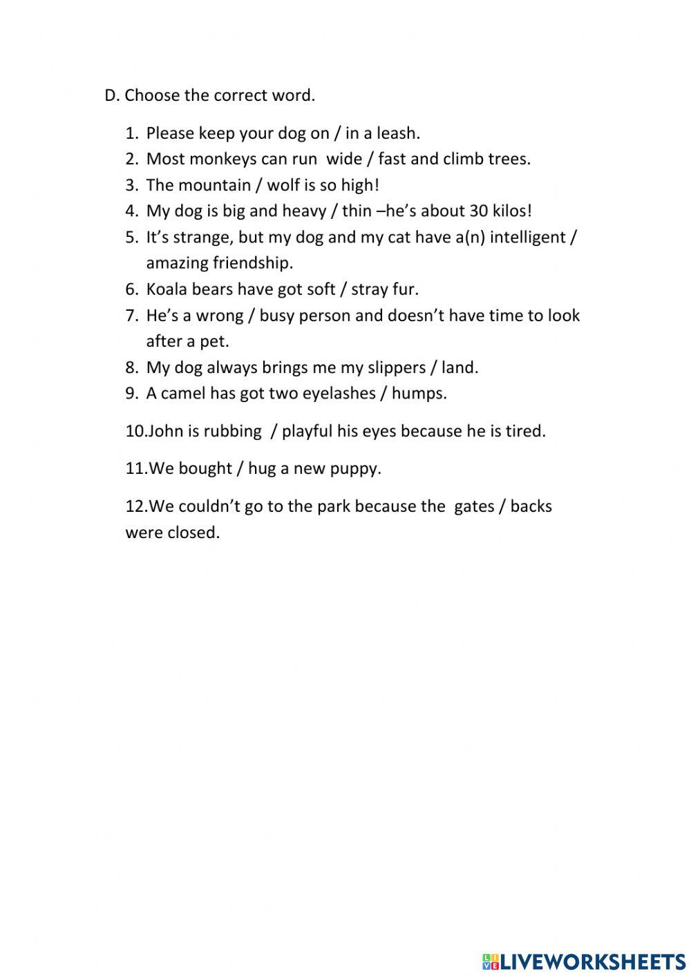 B class vocab unit 3 online exercise for | Live Worksheets