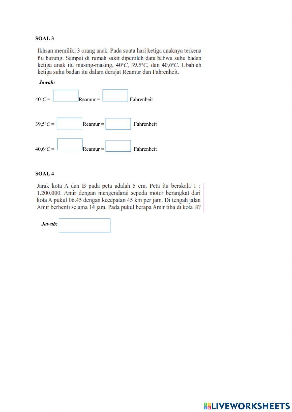 Latihan Peta dan Skala Kelas 7 SMP online exercise for | Live Worksheets