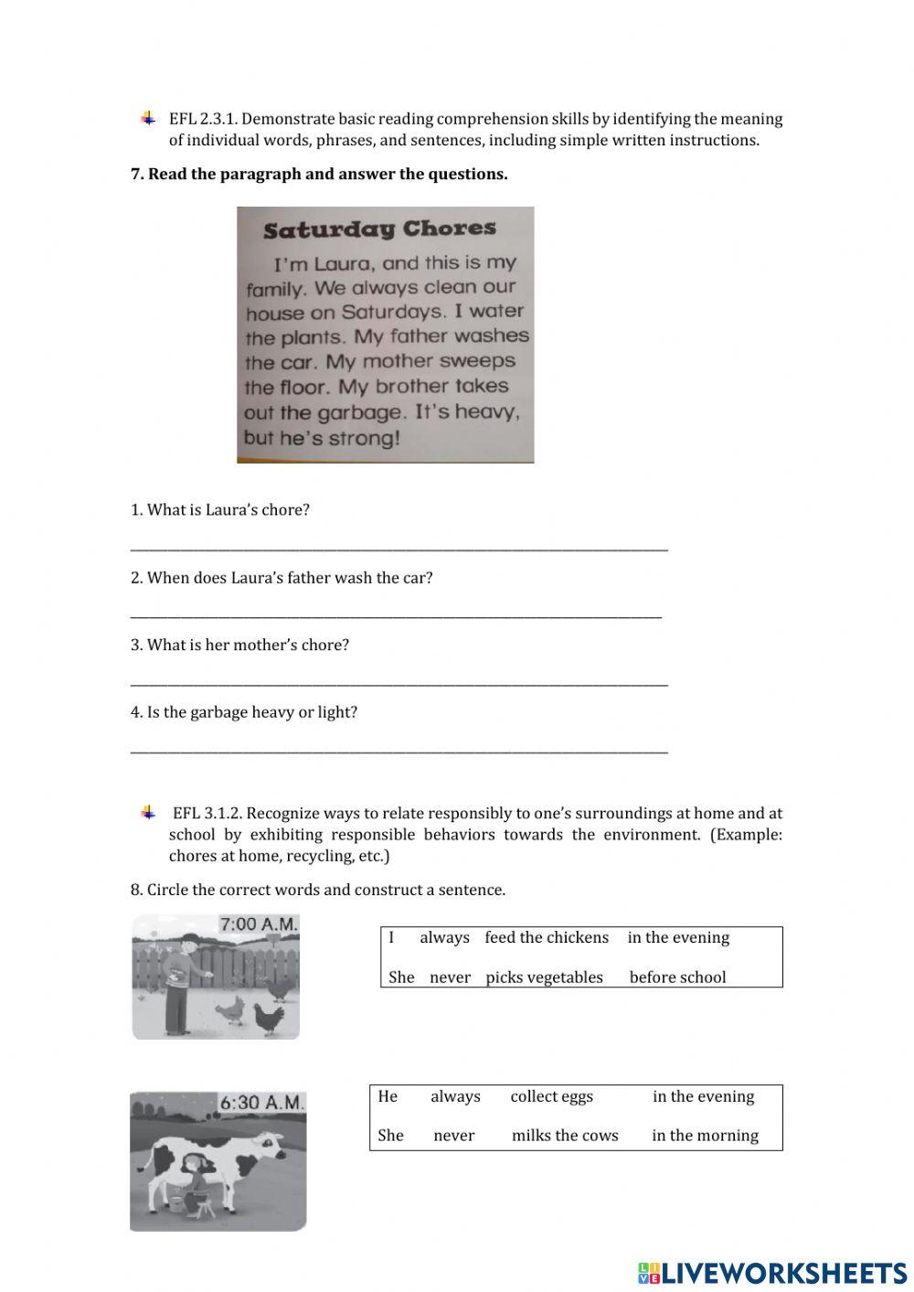 7th level English Exam worksheet | Live Worksheets