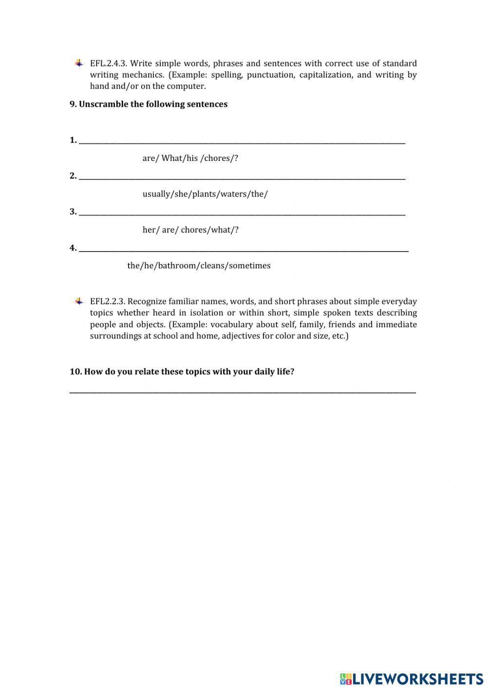 7th level English Exam worksheet | Live Worksheets