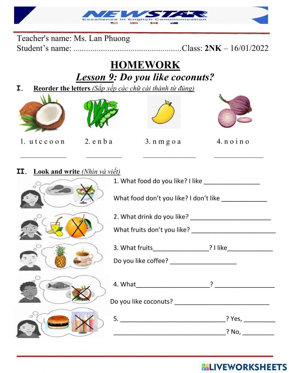 2nk-l9-food 4 1801290 | lanphuongphan | LiveWorksheets
