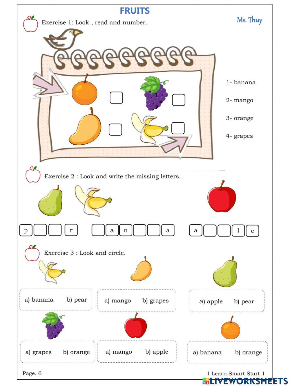 Fruits 1801426 | Thuynt97 | Live Worksheets