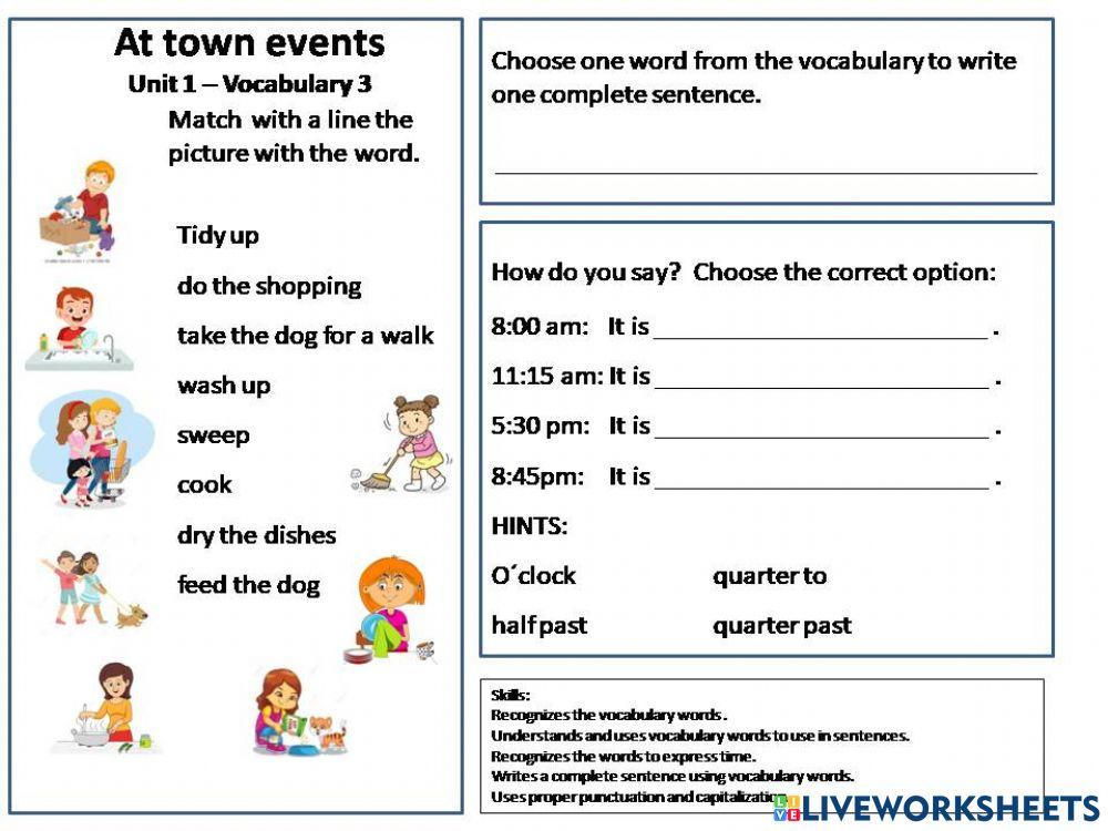 Vocab and telling time | Maria Victoria | Live