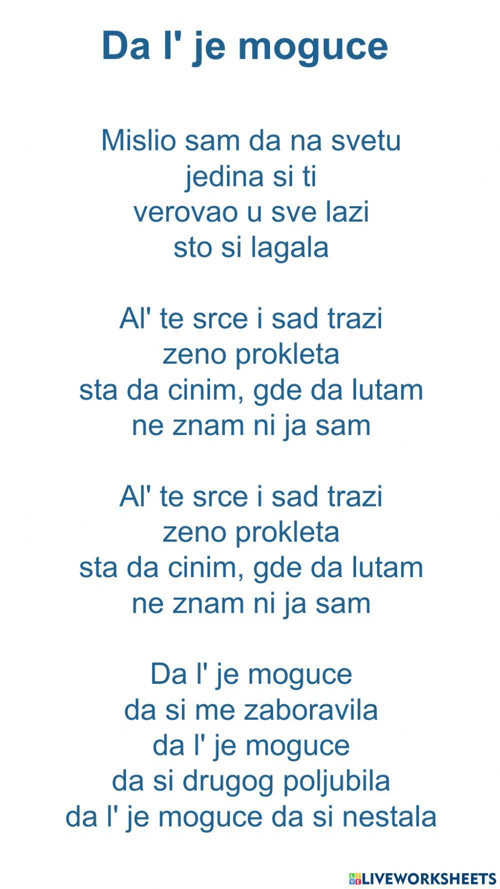 Vjezbe fonetske memorije worksheet | Live Worksheets