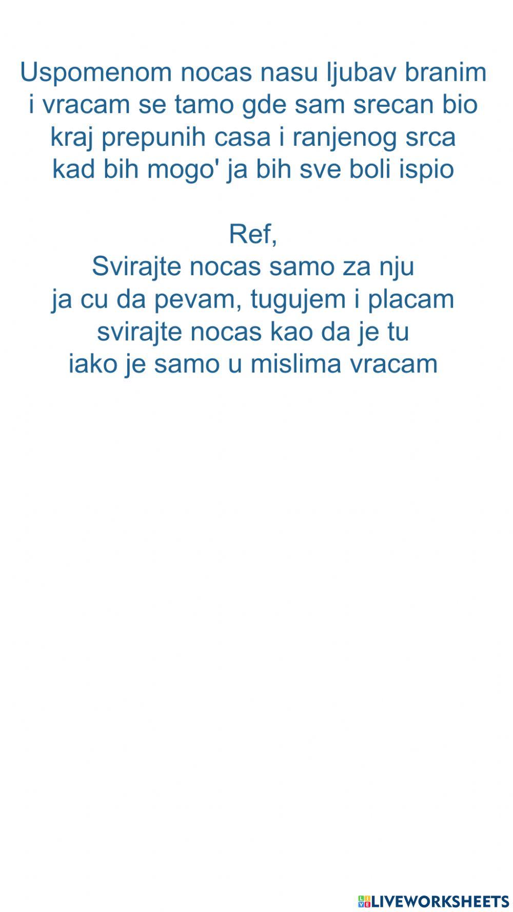 Vjezbe fonetske memorije worksheet | Live Worksheets