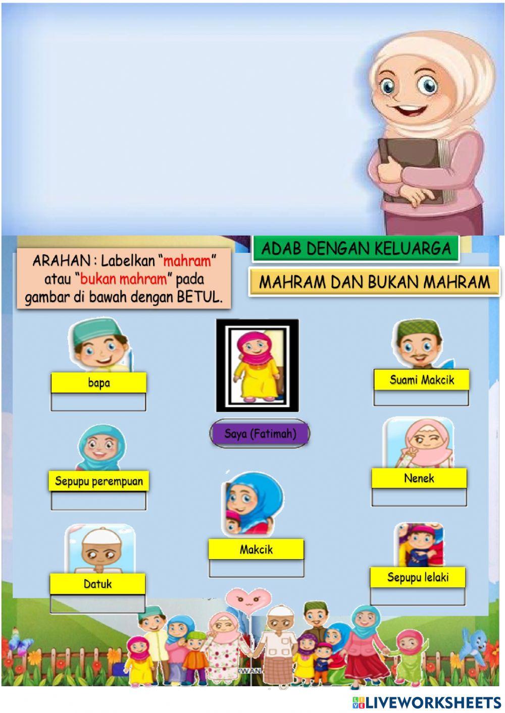 Mahram dan buka… | Free Interactive Worksheets | 1802070