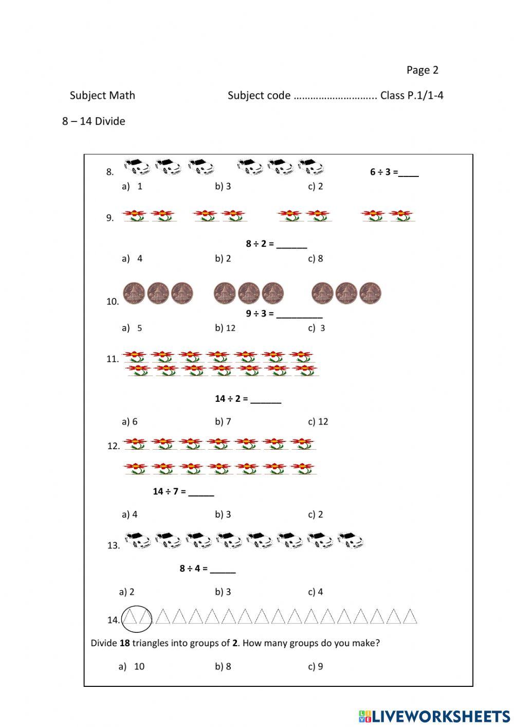 P1 PreFinal Math Practice Test 1802107 | Teacher_Mike1976