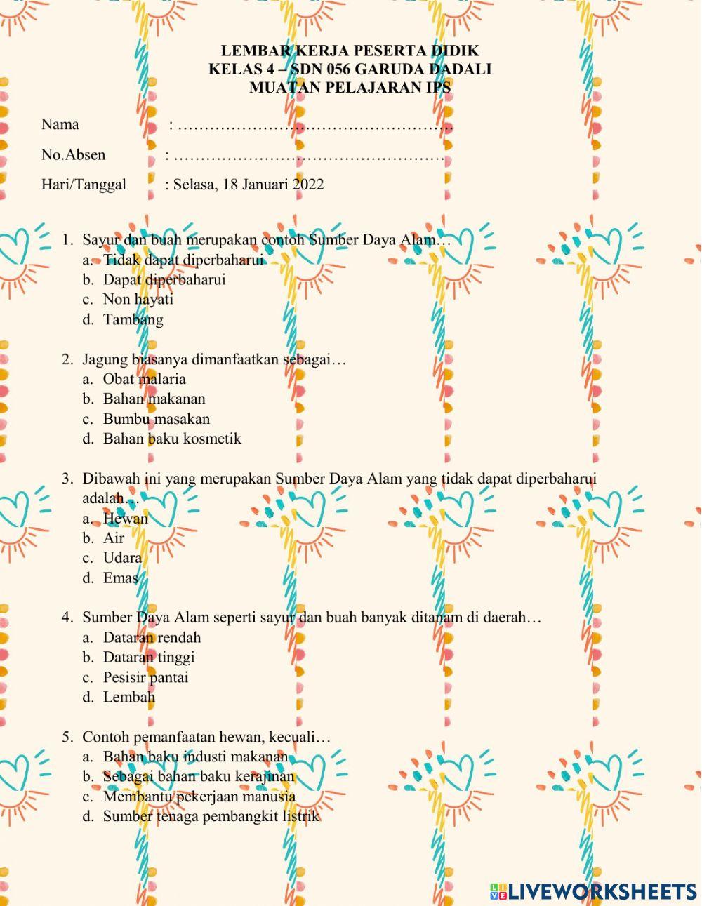Lkpd ips interactive worksheet for 4 | Live Worksheets
