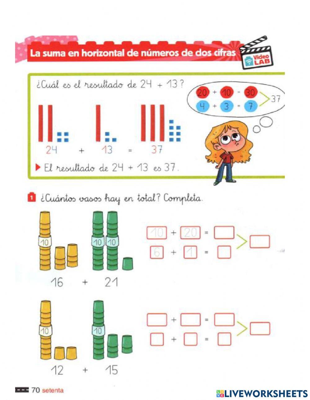 Suma en horizontal de dos cifras | Domepereira09 | Live