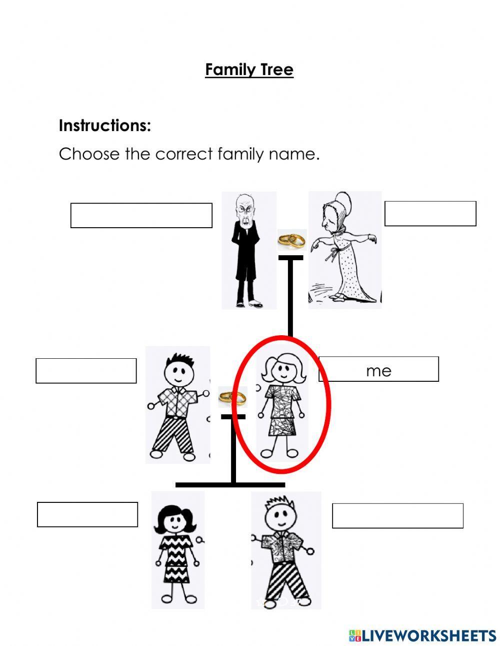 Family Tree online exercise for Literacy | Live Worksheets