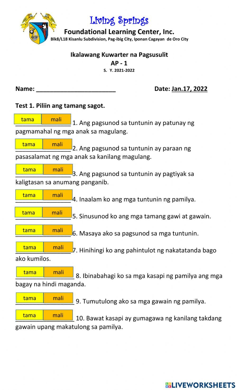 3953814 | 2nd Quarter - AP1 | Maria Hygia D. Baoy