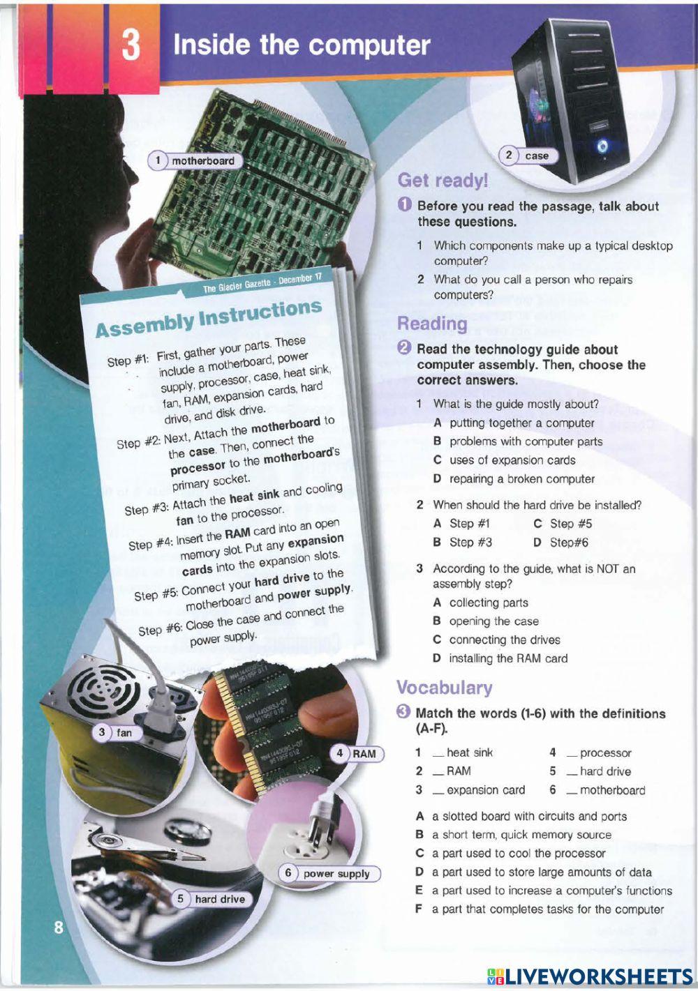 Inside the computer 3528830 | Maria | LiveWorksheets