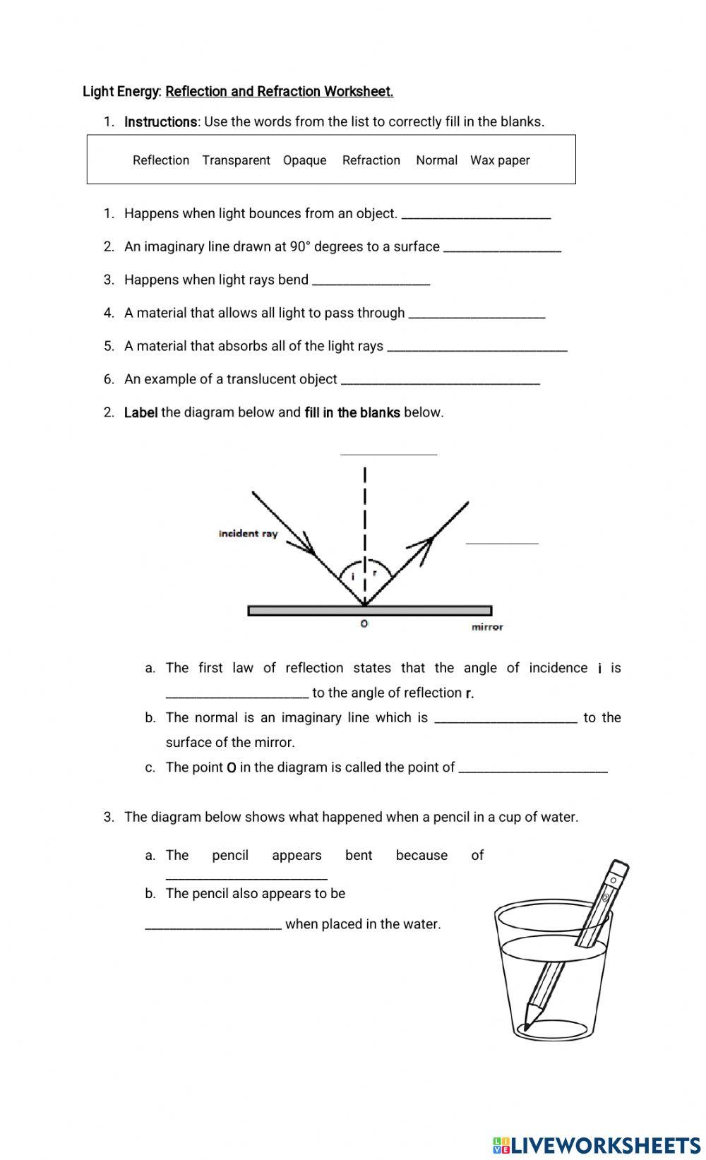6813481 Light Energy Reflection And Refraction