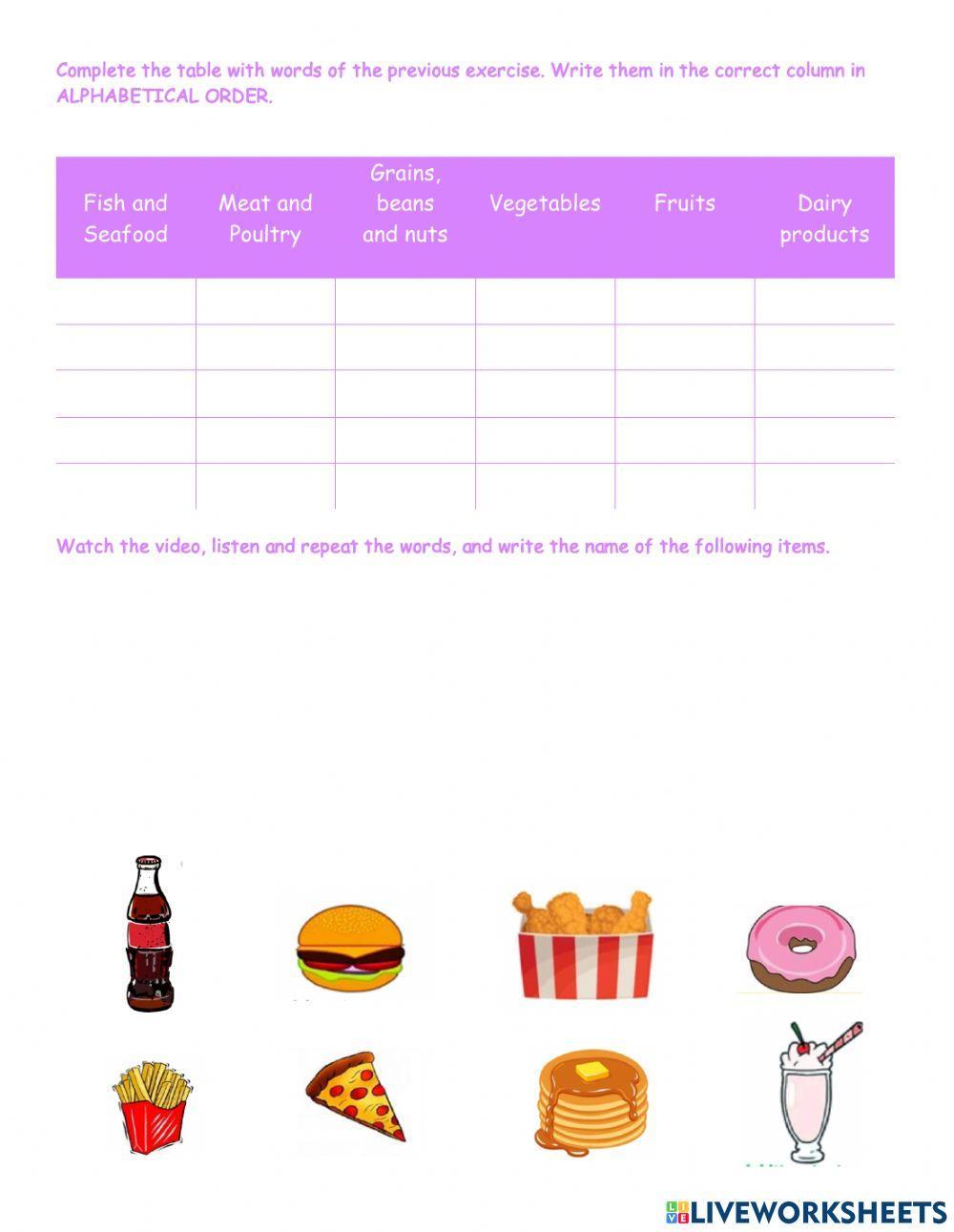 Types Of Food Worksheet Live Worksheets types-of-food-worksheet-live-worksheets
