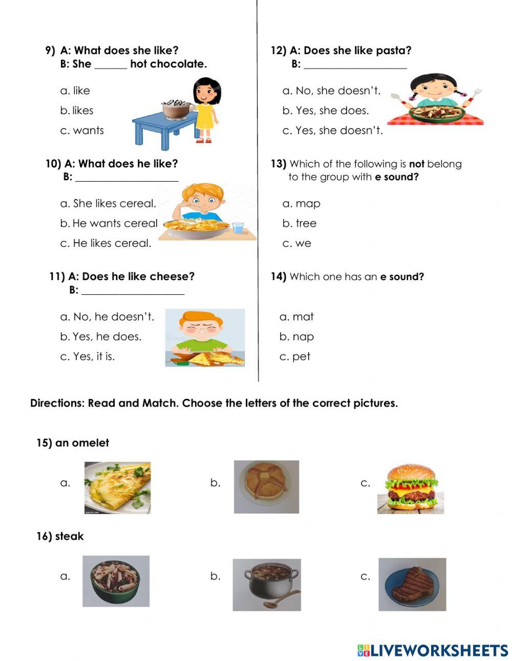 P2-1 english midterm test semester 2 worksheet | Live Worksheets