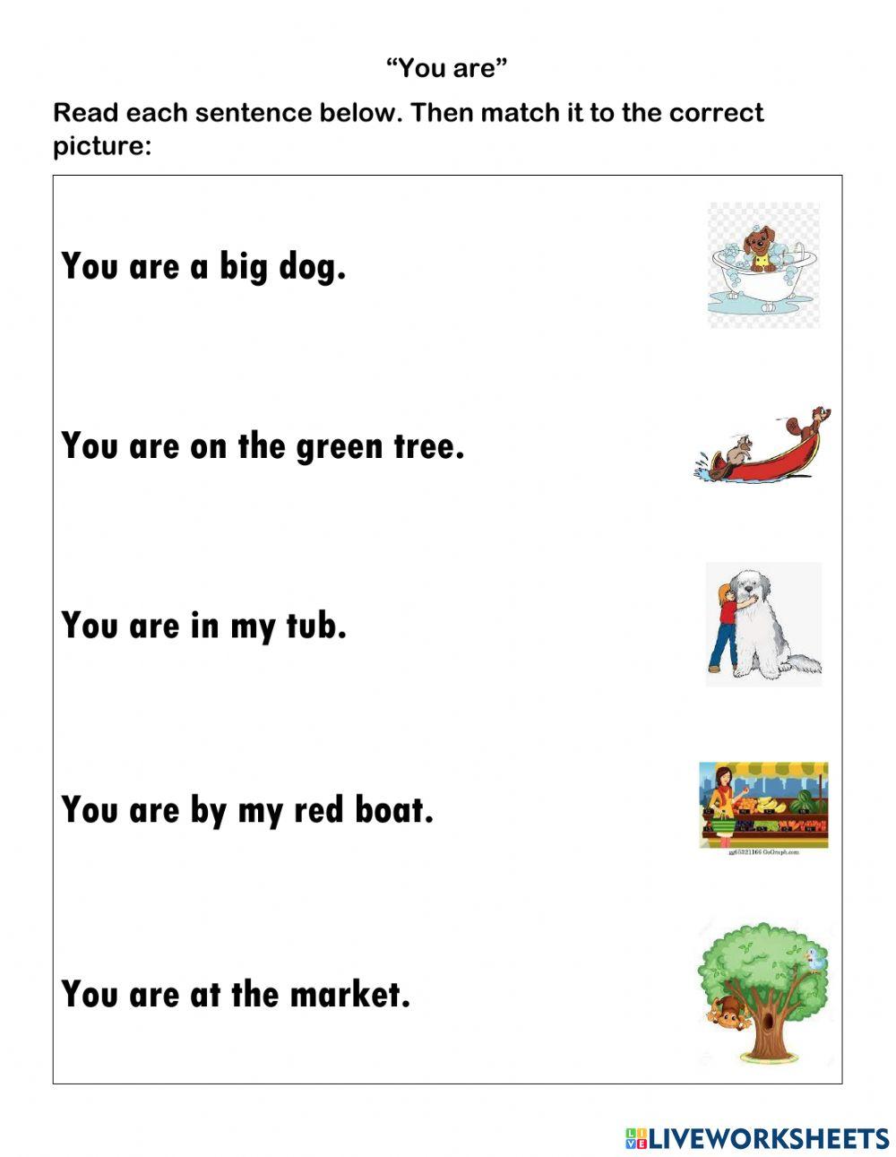 1803961 | You are | KishoreBridgelal | LiveWorksheets