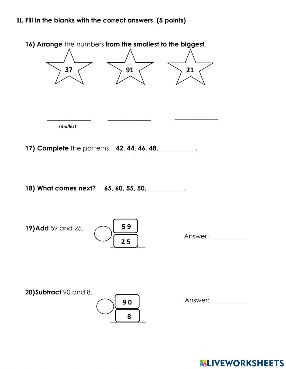 P1-1 Math Midterm Test Semester 2 | joylyngubantes