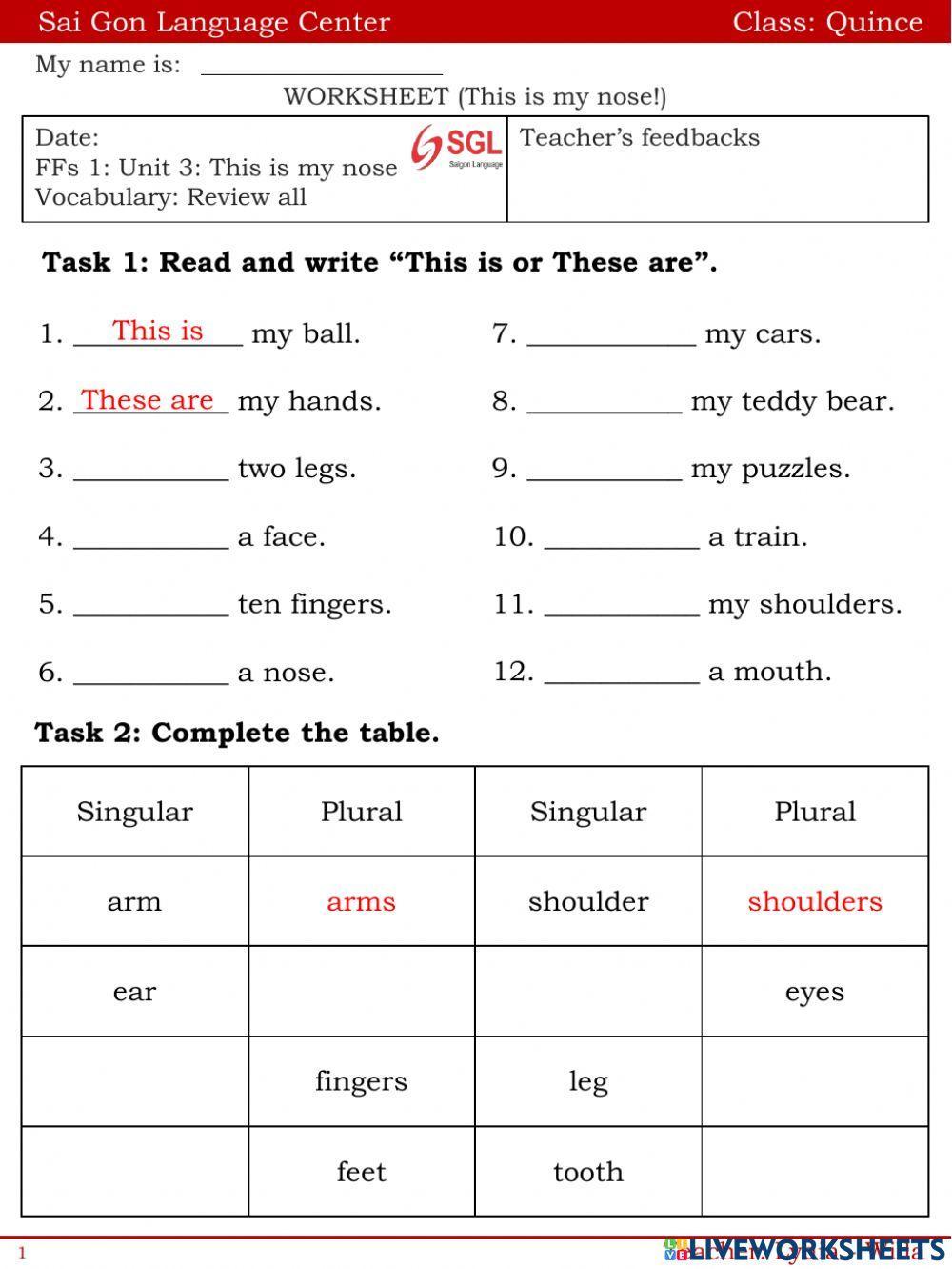 This is my nose | Live Worksheets