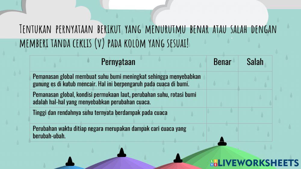 Mengapa cuaca b… | Free Interactive Worksheets | 1804662