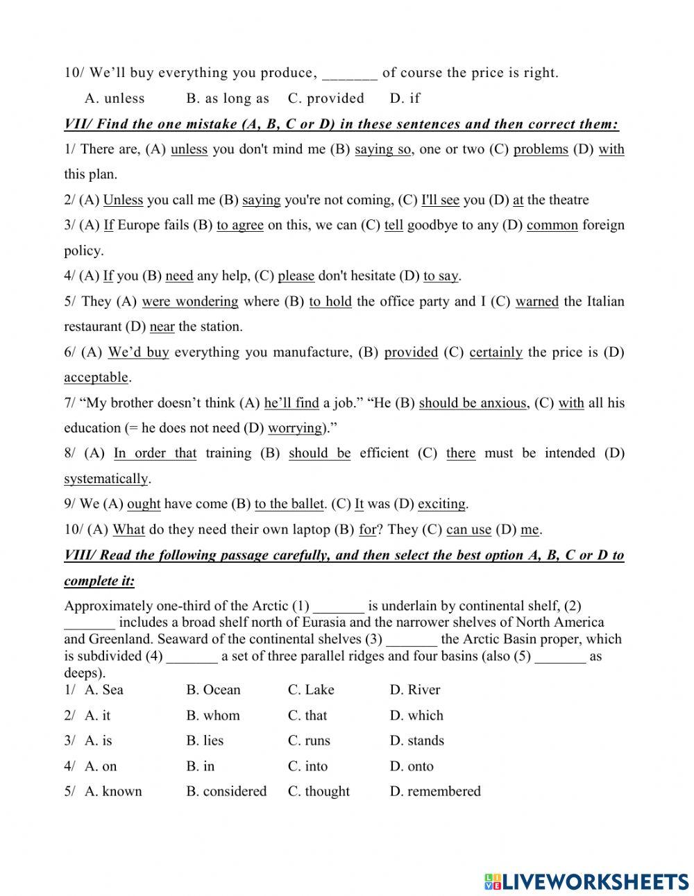 Dt 10cb- unit 9 worksheet | Live Worksheets