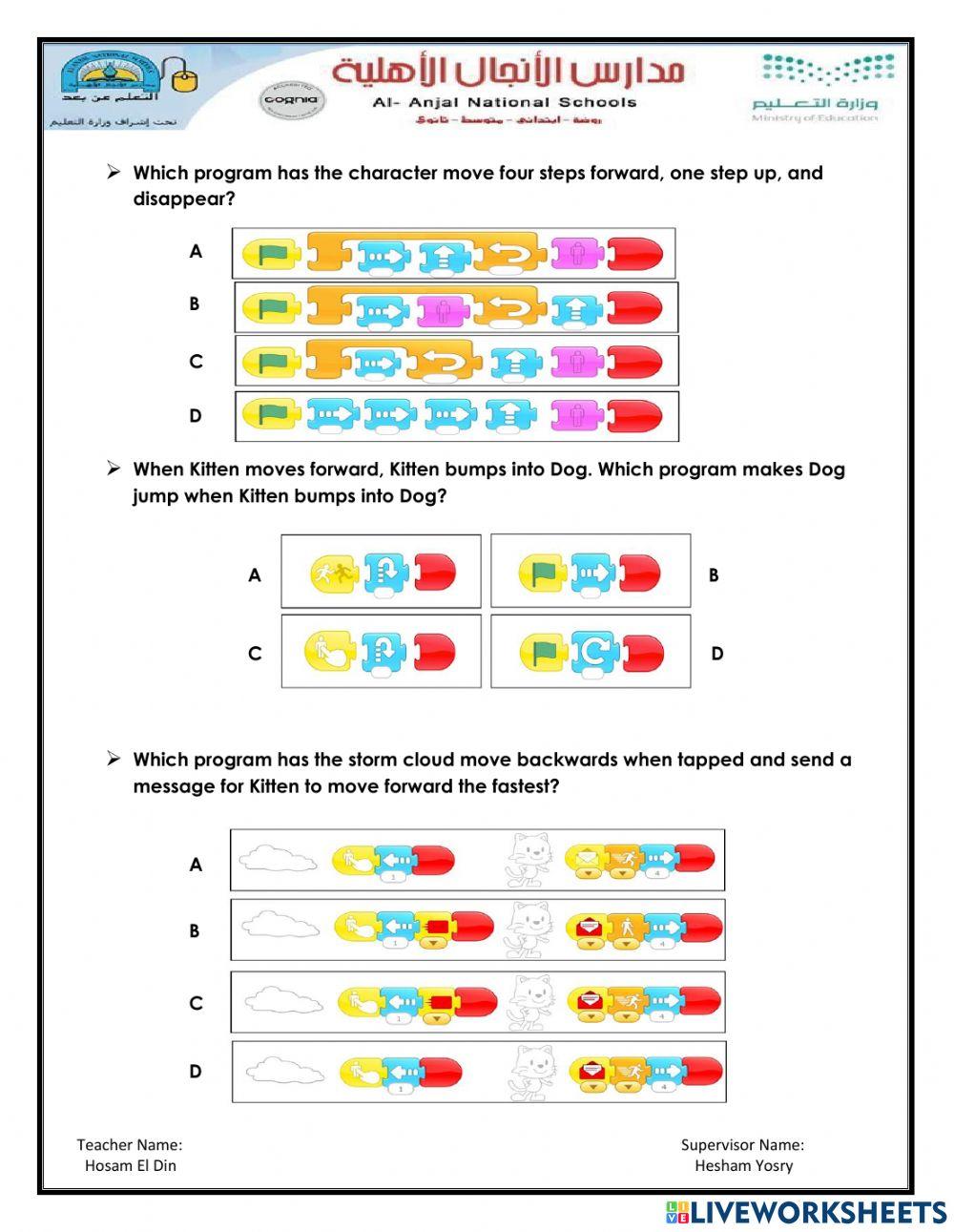 Scratch Jr Worksheet No 2 Week 6 3529486 Hosam Live