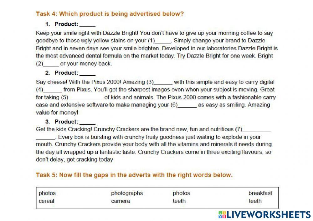 Task 2 interactive worksheet for 3 | Live Worksheets