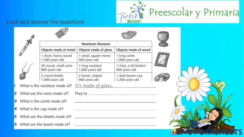 Made of activity for primary | Live Worksheets