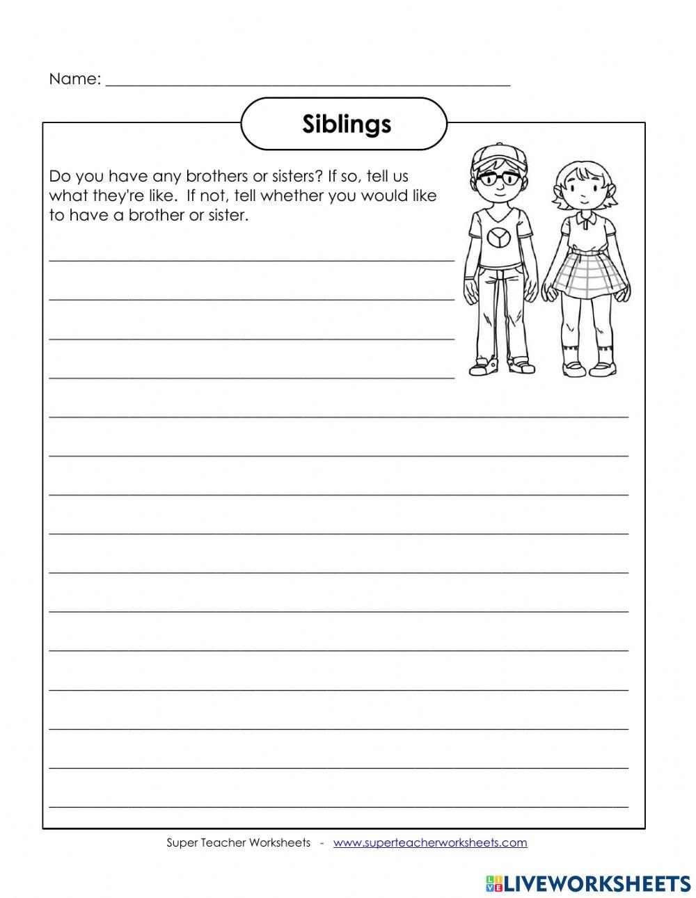 Sister or Brother online exercise for | Live Worksheets Sister or Brother online exercise for | Live Worksheets