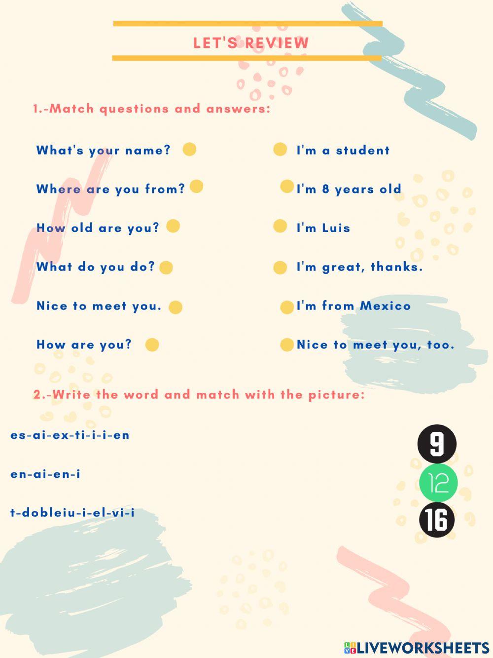 Let's review 1912 | MissEuni | Live Worksheets