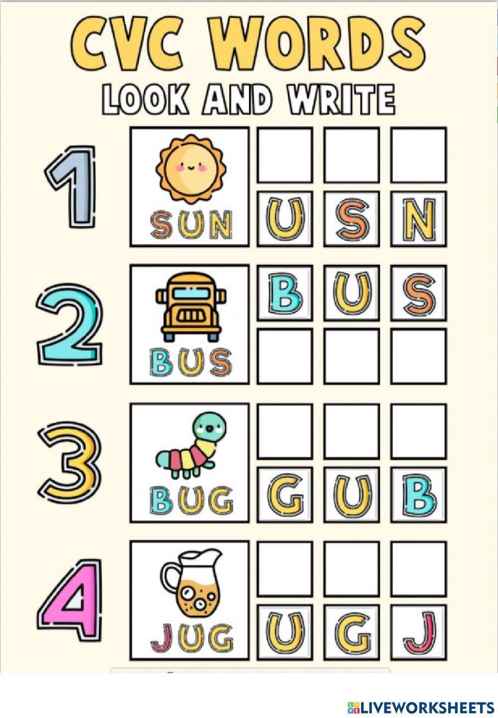 CVC Words online exercise for | Live Worksheets