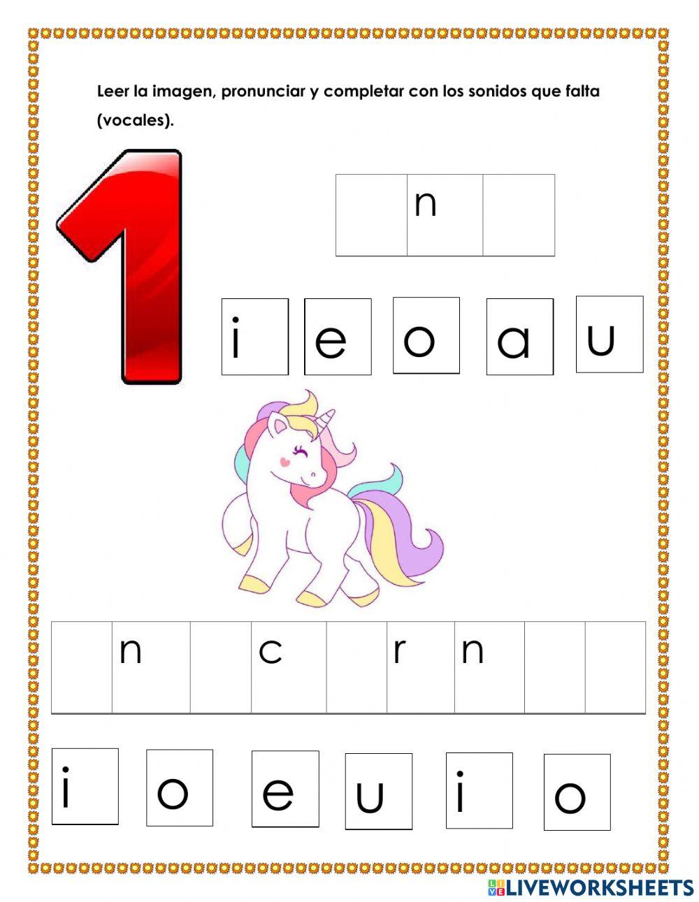 Vocal u exercise for Preparatoria | Live Worksheets