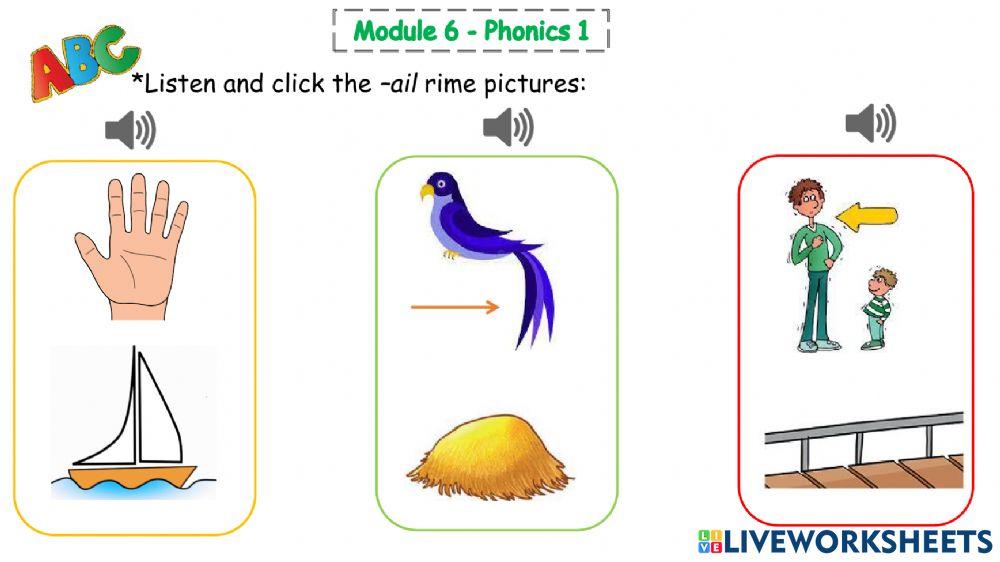 Module 6 phonics 1 worksheet | Live Worksheets