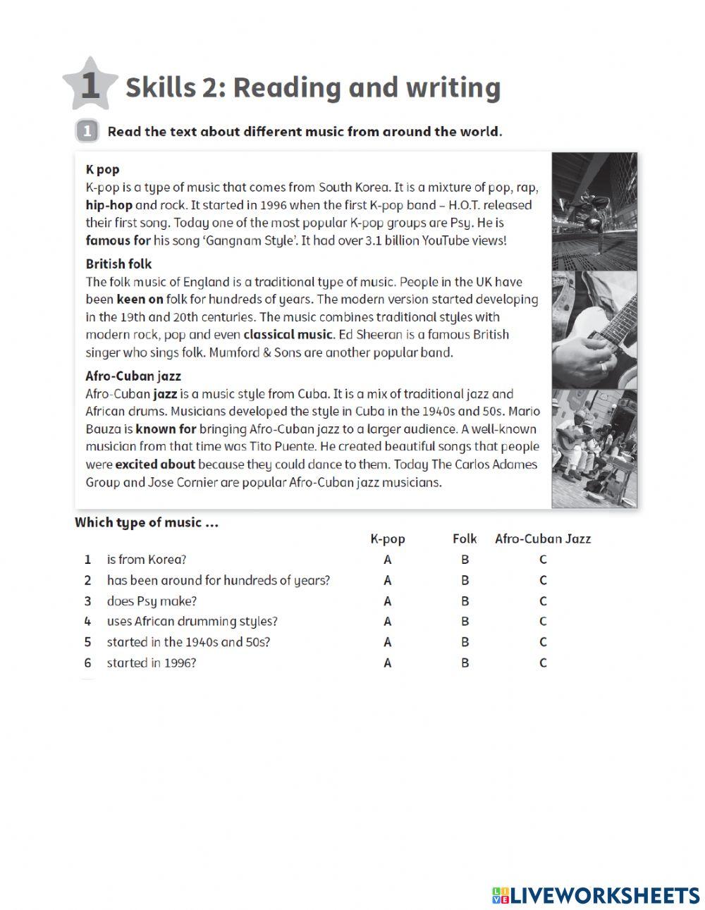 Reading and writing online pdf worksheet | Live Worksheets