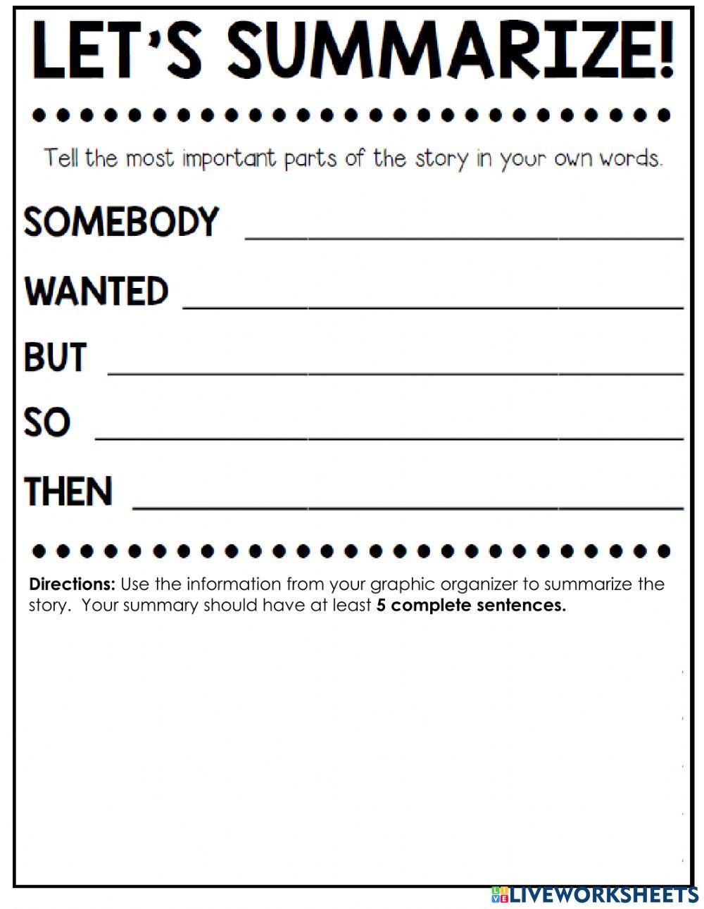 Summarizing - Class Trip online exercise for | Live Worksheets