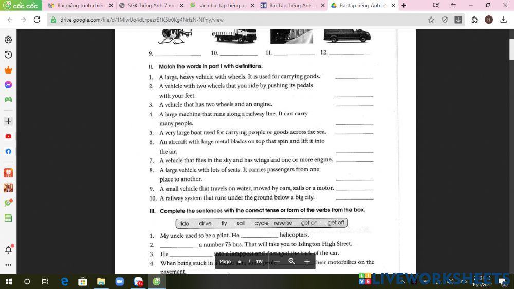 Traffic vocabulary worksheet | Live Worksheets