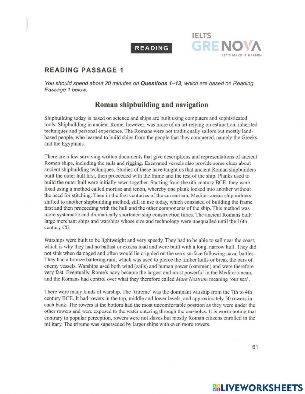 IELTS Reading Foundation test worksheet | Live Worksheets