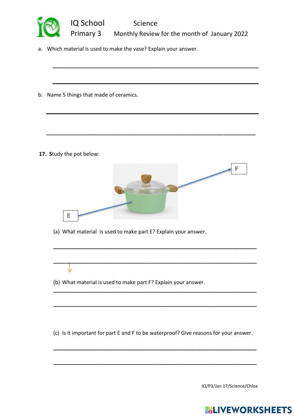 Science 1808377 | Chloe040921 | Live Worksheets
