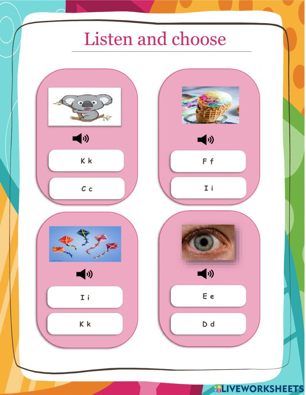 Kg online activity | Live Worksheets
