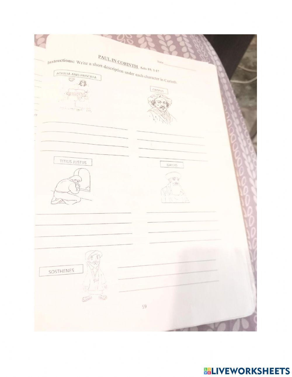 Paul in Corinth online exercise for | Live Worksheets