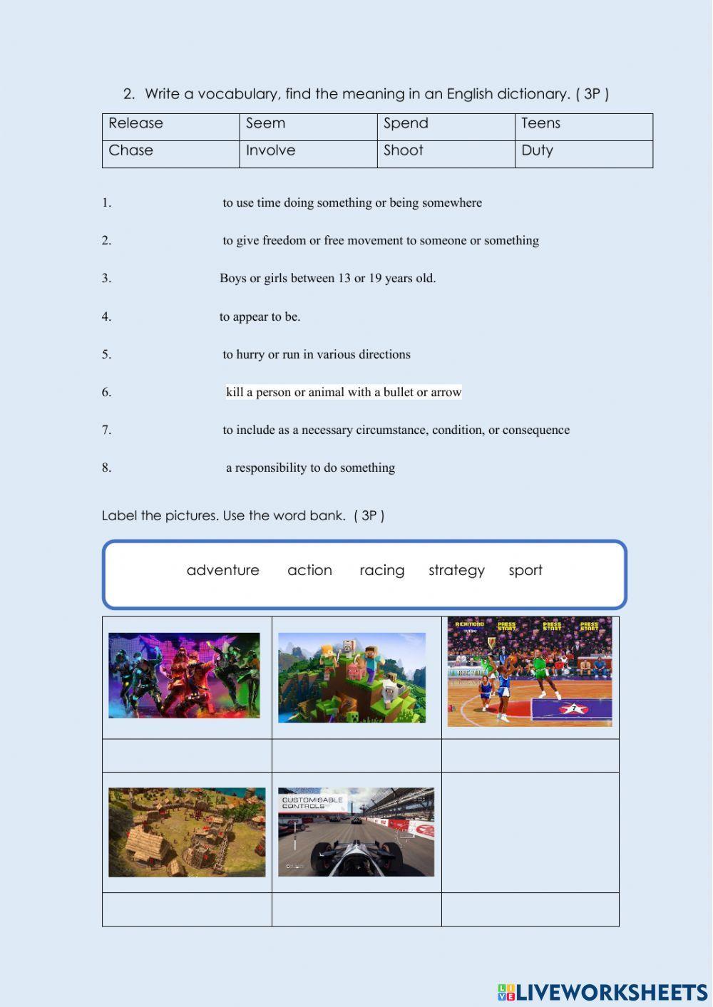 1809456 | Types of videogames | EnglishteacherFer