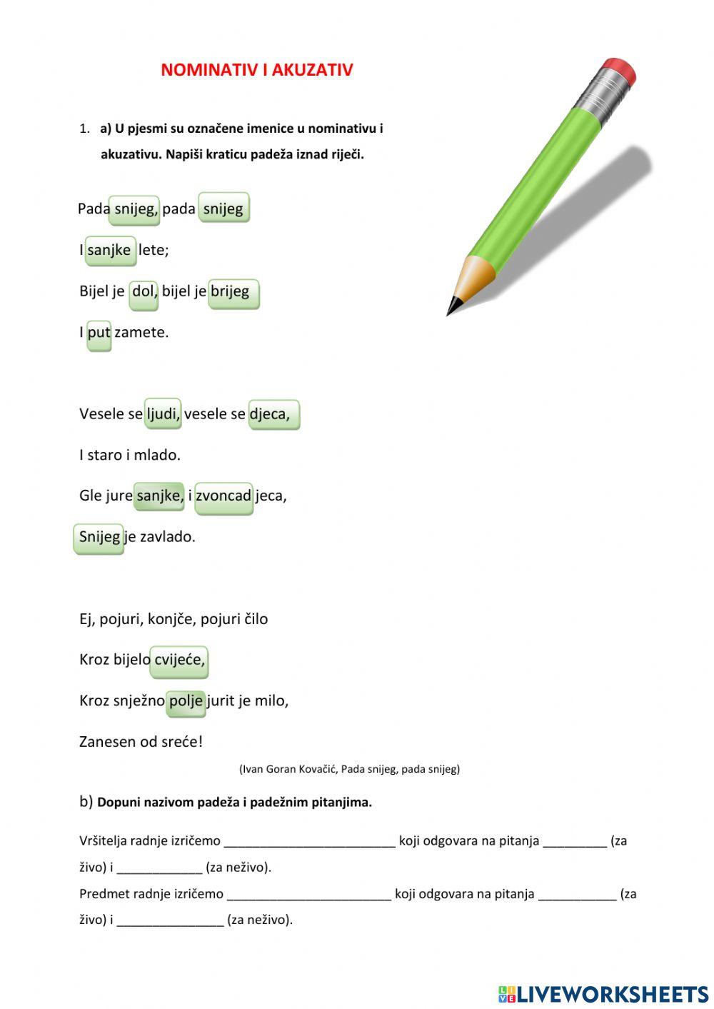 Nominativ i aku… | Free Interactive Worksheets | 1809490