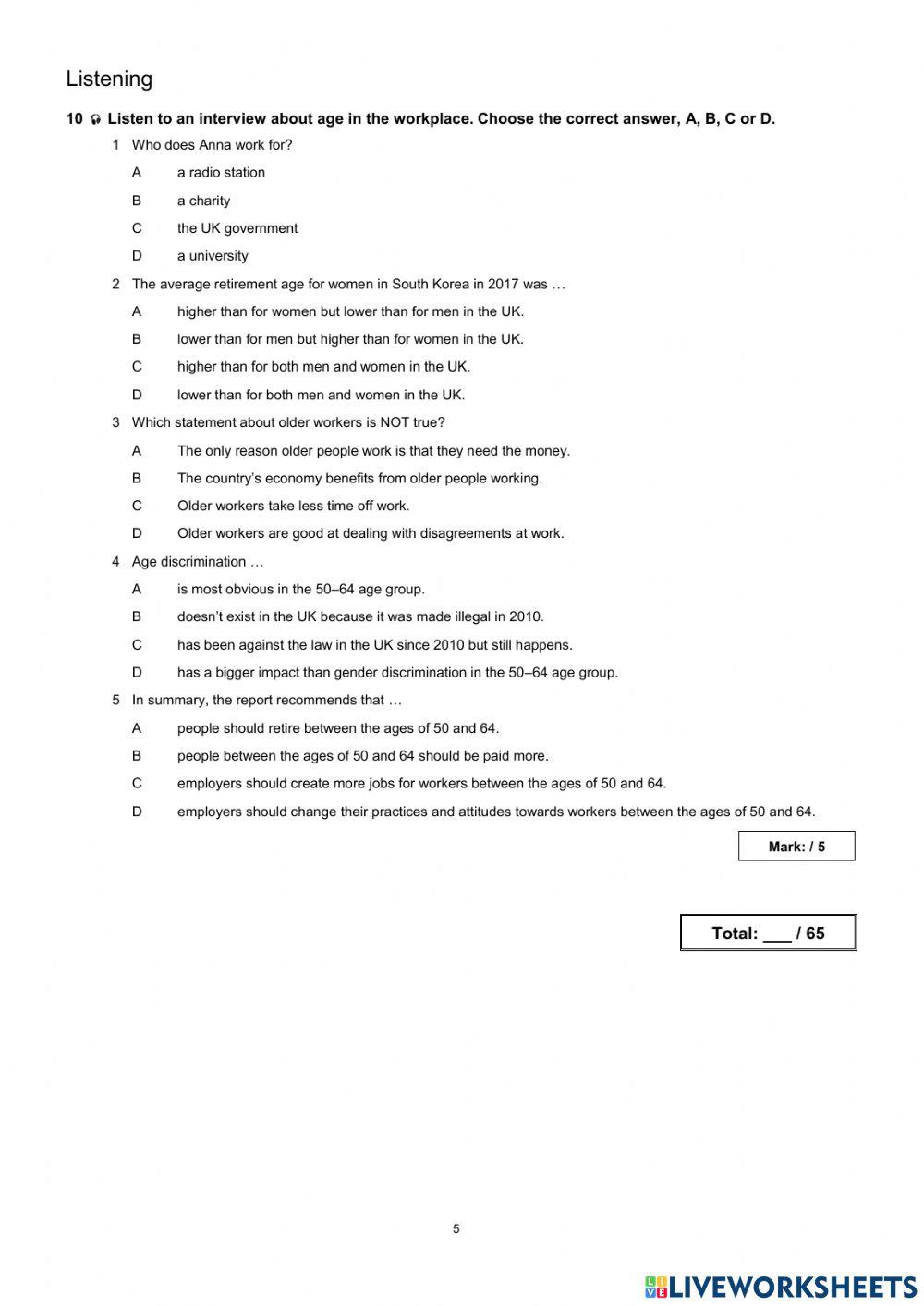 Vision 5 Unit 5… | Free Interactive Worksheets | 6815035