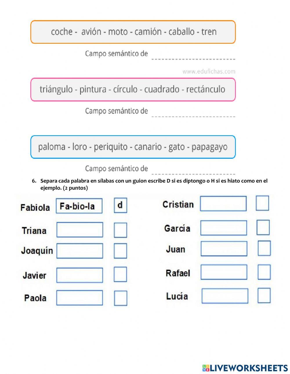 APORTE LENGUAJE… | Free Interactive Worksheets | 3530709