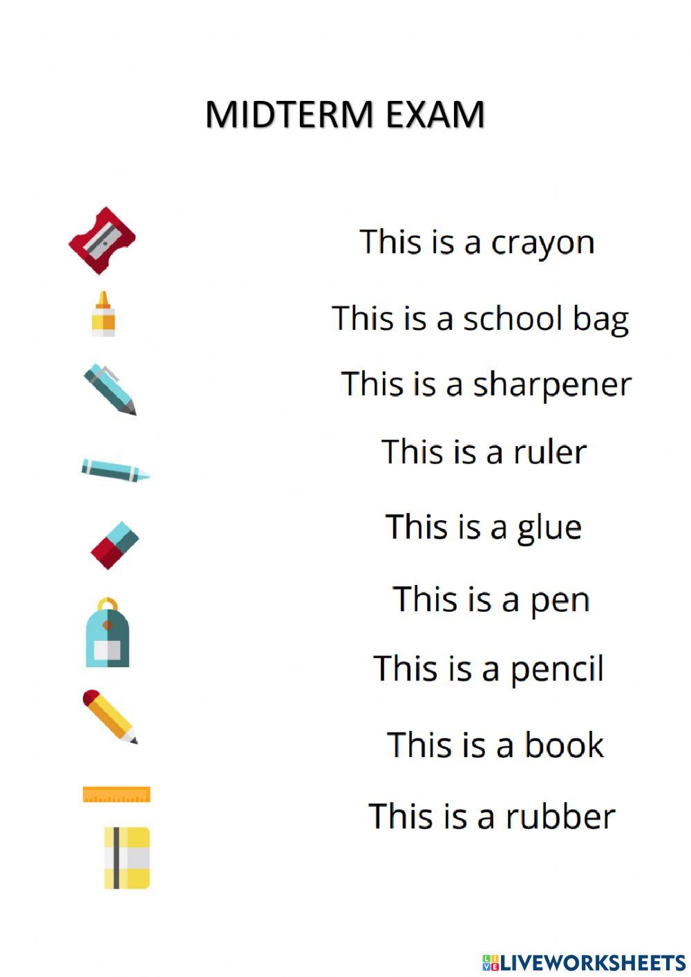 Midterm exam free online activity | Live Worksheets