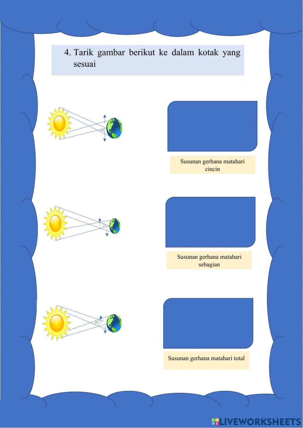 Gerhana Matahari exercise for 6 | Live Worksheets