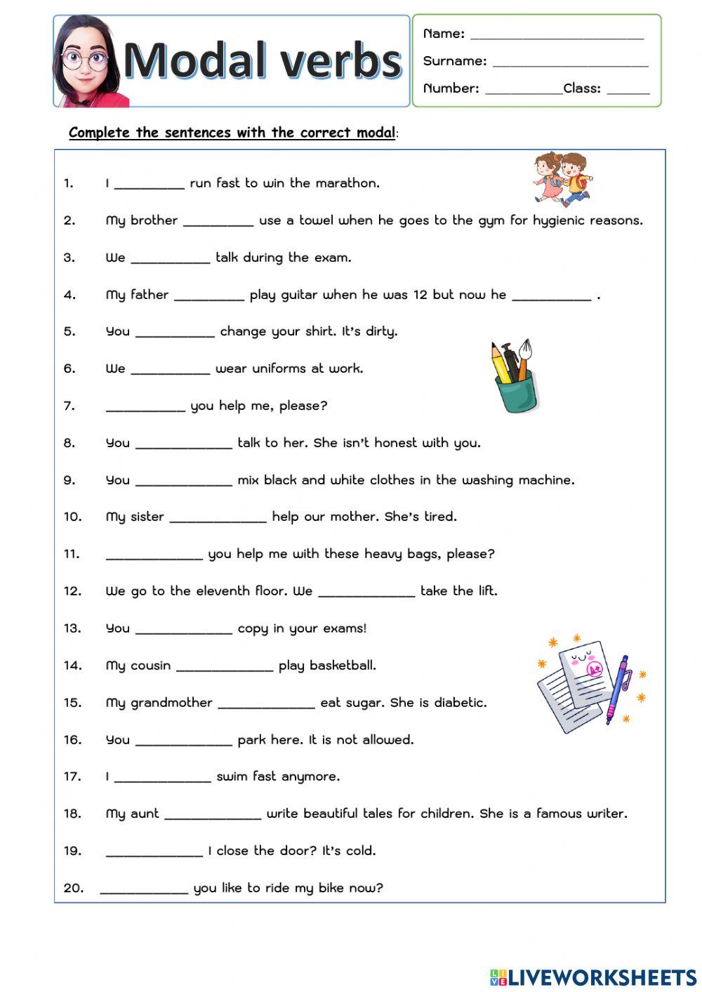Modal verbs2 | Free Interactive Worksheets | 4268227